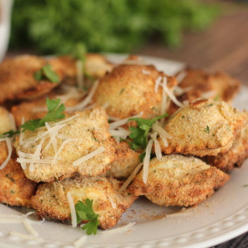 Crispy Air Fried Ravioli Cooked in the Air Fryer - Feeding Your Fam