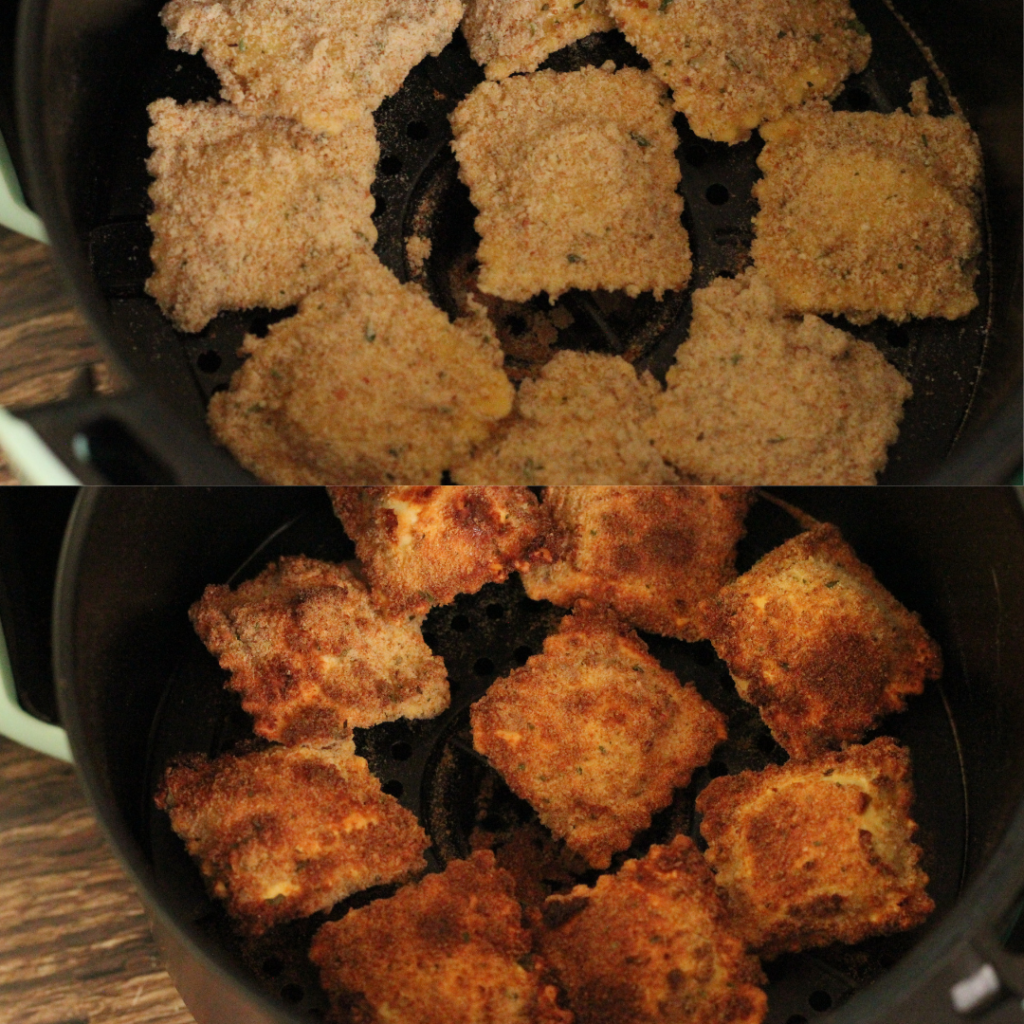 Crispy Air Fried Ravioli Cooked in the Air Fryer - Feeding Your Fam
