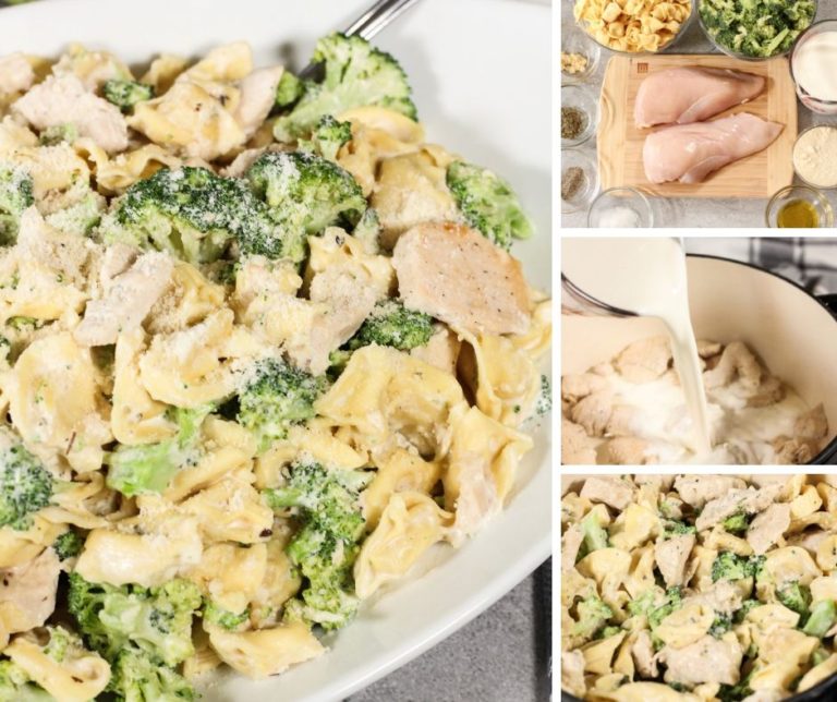 Easy Broccoli Chicken Tortellini Alfredo One Pot Meal - Feeding Your Fam