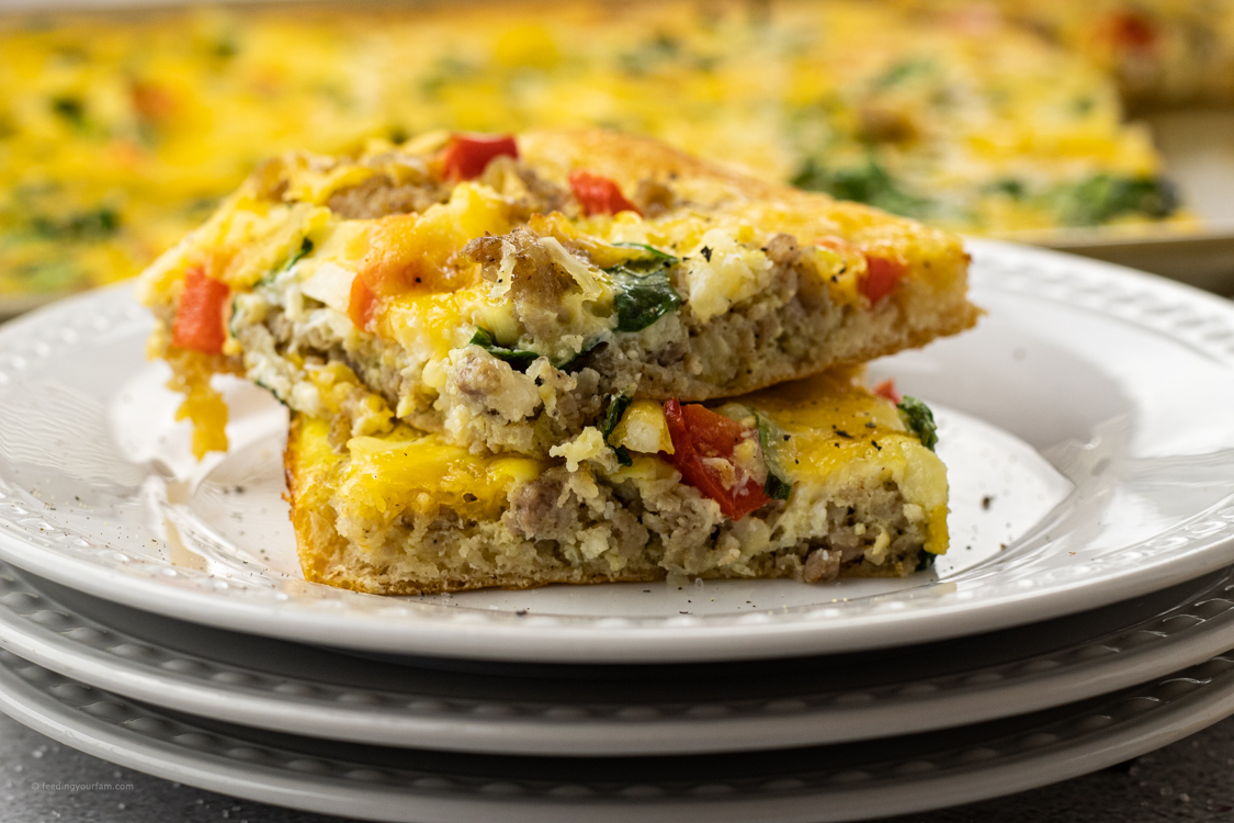 Easy Crescent Roll Breakfast Pizza - Feeding Your Fam