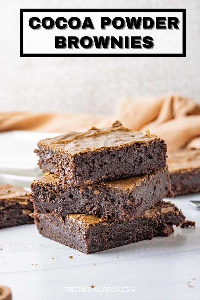 Easy, One Bowl Cocoa Powder Brownies - Feeding Your Fam