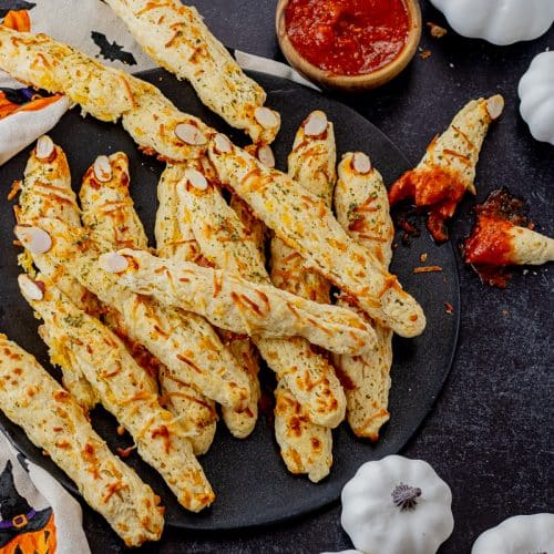 Witch Finger Cheese Breadsticks - Feeding Your Fam