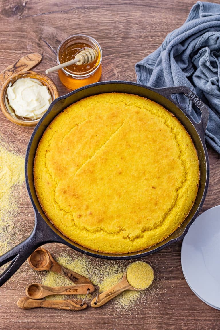 Cast Iron Cornbread (Crispy Crust + Easy Recipe) - Feeding Your Fam