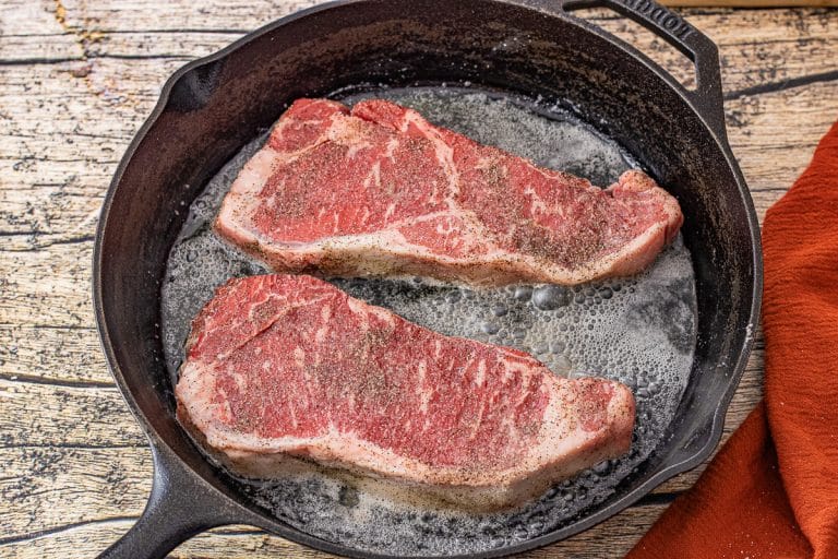 Cast Iron New York Steak Recipe - Feeding Your Fam