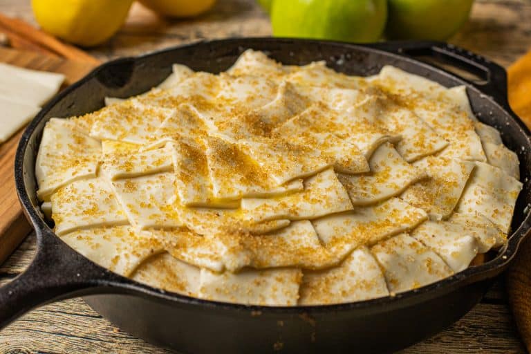 Puff Pastry Apple Pie Baked in a Cast Iron Skillet - Feeding Your Fam